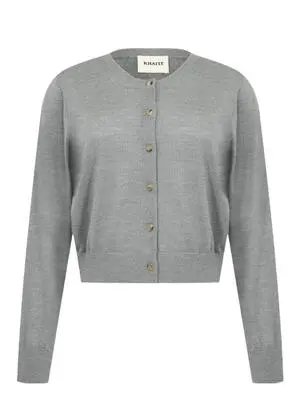 Khaite Tansy Wool And Cashmere-blend Cardigan - Grey
