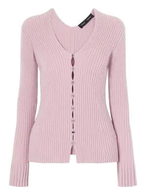 Proenza Schouler Valeria Ribbed-knit Cashmere Cardigan - Pink