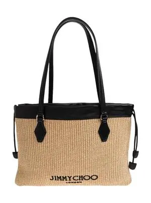 JIMMY CHOO Raffia Drawstring Tote Bag - Nude