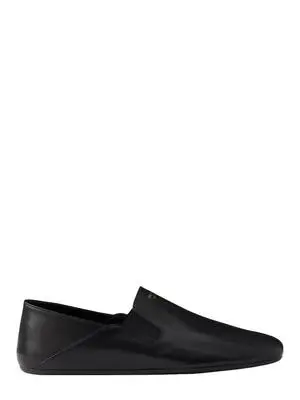 Prada Leather Loafers With Collapsible Heel - Black