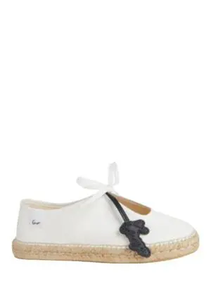 Kenzo Espadrilles In Canvas With Signature Charm - White