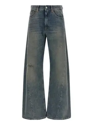MAISON MARGIELA Mm6 Maison Margiela Distressed Wide Leg Jeans