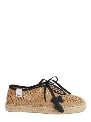 Kenzo Flat Espadrilles With Lace-up Detail - Light Brown