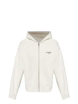 SPORTY  RICH Sporty & Rich Long Sleeve Zip-up Hoodie - White