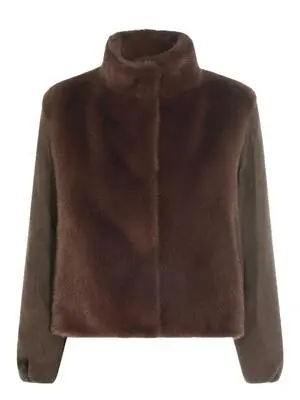 Herno Faux Fur Panel Jacket - Green