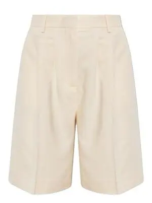 ANINE BING Brice Pleated Shorts - Nude