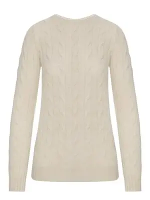 Ralph Lauren Cable-knit Crewneck Sweater - Sand Melange