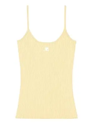 COURREGES Courreges Ribbed Knit Tank Top Light Yellow