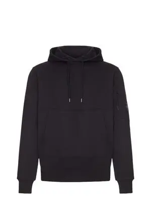 C.P. COMPANY Diagonal Raised Fleece Sweatshirt Hoodie - Black