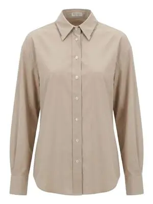 BRUNELLO CUCINELLI Brunello Cucinelli Monili-Trimmed Long-Sleeve Shirt