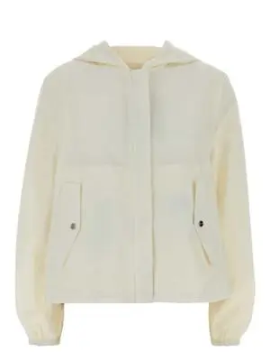 Herno Long Sleeve Casual Jacket With Hood - White