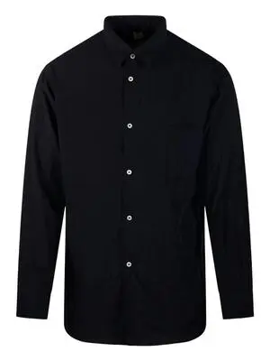 Comme Des Garçons Crinkled Pocket Poplin Shirt - Black