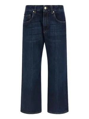Brunello Cucinelli Cropped Jeans With Logo Patch - Black