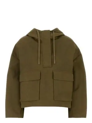 Herno Long-sleeve Casual Jacket With Drawstring Hood And Patch Pockets - Green