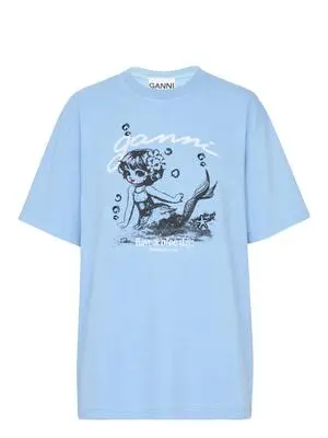 GANNI Mermaid Crewneck T-shirt - Blue