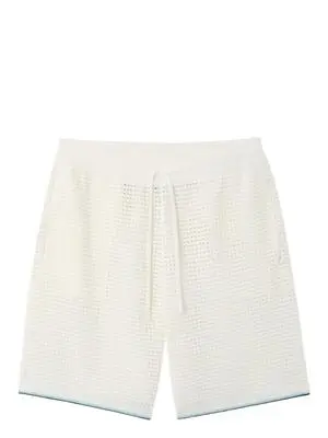Casablanca Waffle Knit Logo Shorts - White