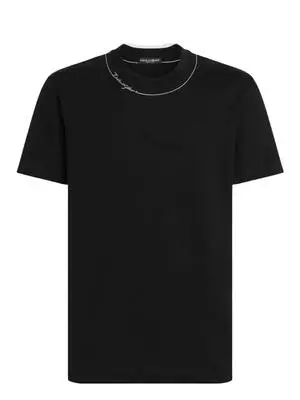 Dolce & Gabbana Dolce Gabbana Logo Embroidered T-shirt - Black
