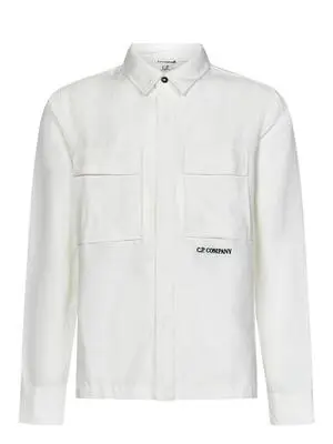 C.P. COMPANY C.P. Company Logo-Embroidered Straight Hem Shirt