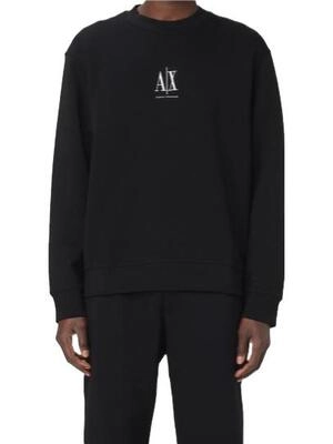 Armani Exchange Logo Embroidered Sweatshirt - Black