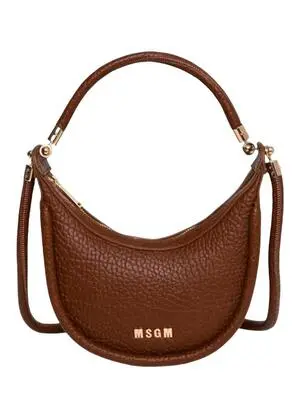 MSGM Logo-lettering Shoulder Bag - Brown
