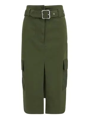 Pinko Belted Cargo Midi Skirt - Green