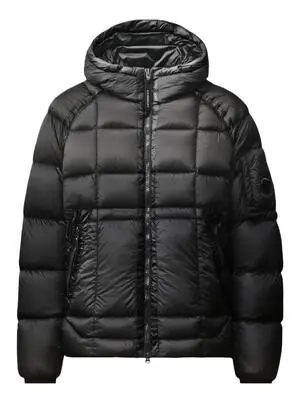 C.P. COMPANY Quilted Hooded Down Jacket - Black