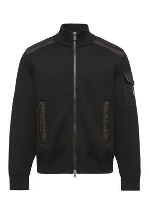 Moncler Padded Wool Zip-up Cardigan - Black