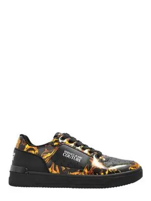 Versace Barocco-print Lace-up Sneakers - Black