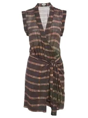 MARANT ETOILE Toile Wrap Mini Dress - Grey