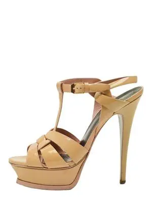 Saint Laurent Tribute Platform Sandals - Neutrals