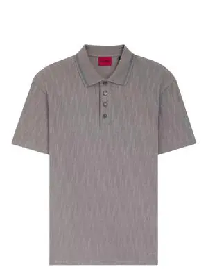 Hugo Textured-knit Polo Shirt - Brown