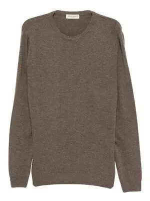 SERGIO MORETTI FIRENZE Crew Neck Long Sleeve Sweater - Brown