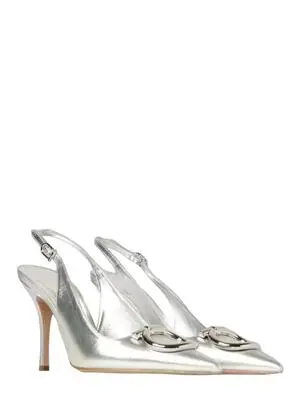 FERRAGAMO Gancini Slingback Pumps - Silver