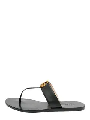 Gucci Gg Marmont Thong Sandals - Black