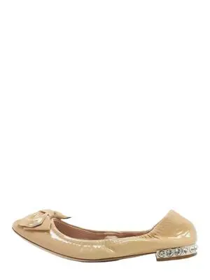 Miu Miu Crystal Embellished Ballet Flats - Neutrals