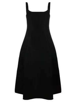 Khaite Off-shoulder A-line Midi Dress - Black