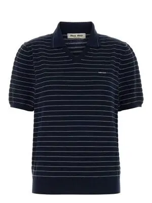 Miu Miu Embroidered Cotton Polo Shirt - Multicolor