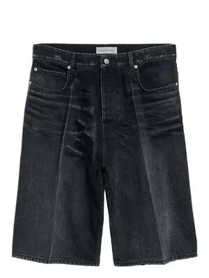 Balenciaga Stay Press Denim Shorts - Black