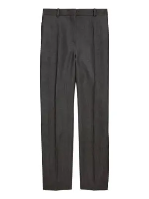 Balenciaga Fitted Tailored Wool Twill Pants - Blue