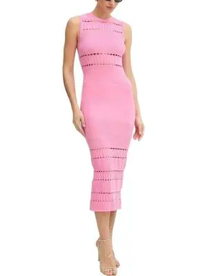 TWINSET Pointelle Knit Midi Dress - Pink