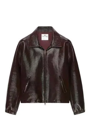 COURREGES Vinyl-effect Zip-up Jacket - Red