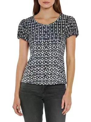 Max Mara Printed Pleated Top - Black