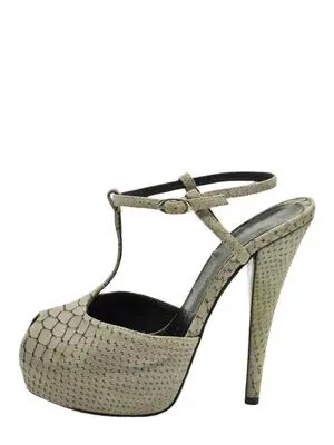 GIUSEPPE ZANOTTI Peep-toe T-bar Sandals - Grey