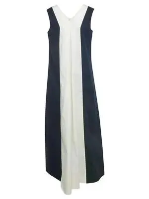 Max Mara Sleeveless Cotton Maxi Dress - Blue