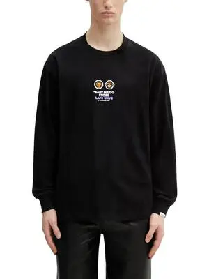 AAPE BY *A BATHING APE Baby Milo Graphic-print Long-sleeve T-shirt - Black