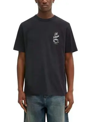 CAFÉ KITSUNÉ Logo-print T-shirt - Black