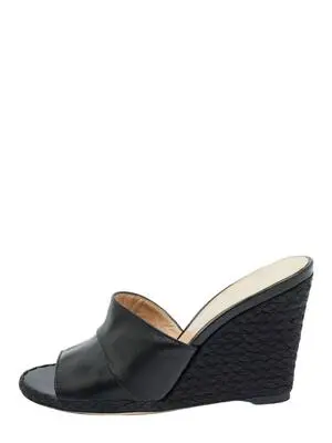 STUART WEITZMAN Woven Wedge Sandals - Black