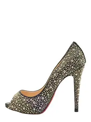 CHRISTIAN LOUBOUTIN Studded Peep-toe Pumps - Black