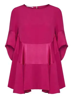 ANTONIO BERARDI Antonio Berardi Paneled Draped Crepe Blouse