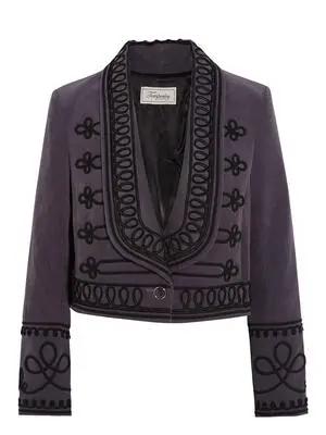 TEMPERLEY LONDON Embroidered Cotton-corduroy Jacket - Grape